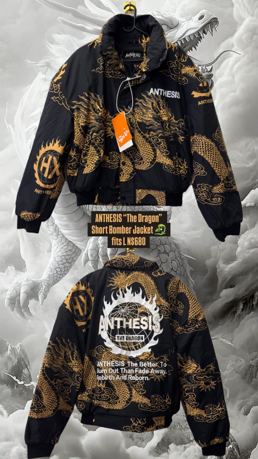 ANTHESIS “The Dragon” Short Bomber Jacket 🐉 fits L N$680 - U R BOX STUDIO